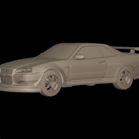 🚗 Custom 2002 Nissan Skyline R 34 V1 Render 3d Print Modelo・archivo 3d