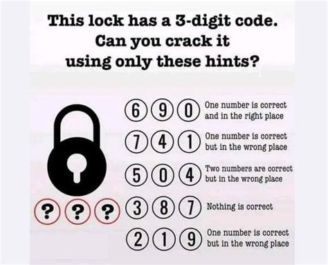 This Lock Has A 3 Digit Code Can You Crack It Using Only These Hints