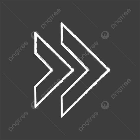 Double Arrow Rewinding Navigation Icon On Chalkboard Indicating Rightward Orientation Vector