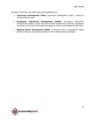 Agile Testing Tutorial PDF
