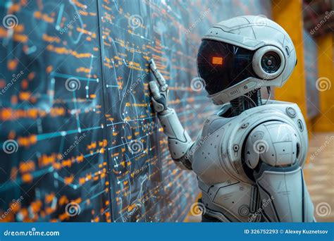 Artificial Intelligence Android Robot Using Ai Technology For Analyzing