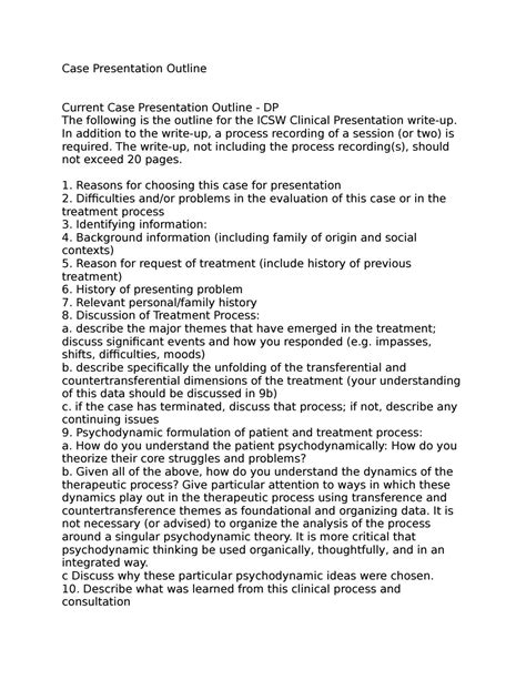 Case Presentation Outline By ICSW Issuu