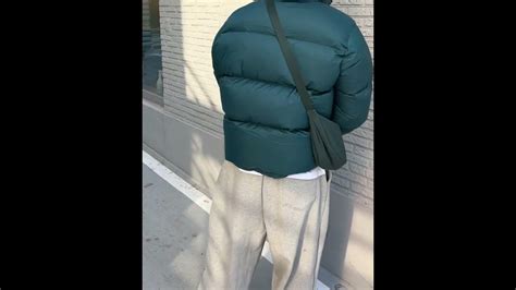 남자 코디 겨울 빵빵한 웰론 친환경 숏 크롭 패딩 유니크 컬러 초록색 캐쥬얼 스트릿 캐트릿 남자 쇼핑몰 추천 Youtube