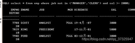 Oracle实验5 Sql基本查询查询所有工种为clerk的员工工号、姓名及其部门名称 Csdn博客