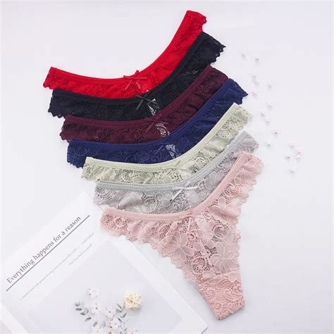 3pcs Lot Sexy Lace Panties Women Sexy Thongs Seamless Hollow Low Rise Female Underpants