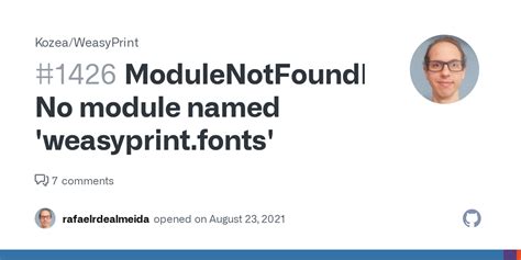 modulenotfounderror no module named weasyprint fonts · issue 1426