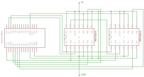 Arduino Mcp42010 Controlling Several Digital Potentiometers In Cascade