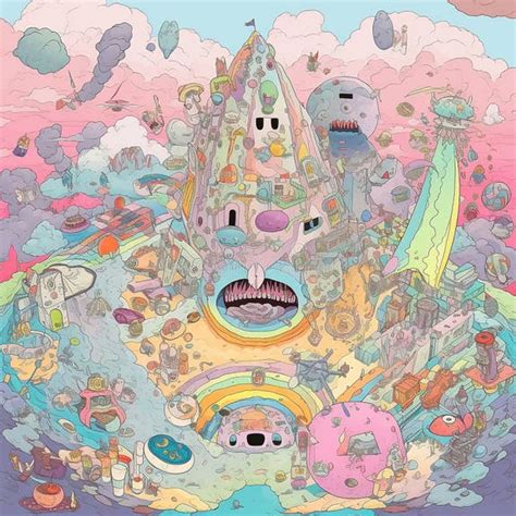 Weirdcore Candyland Spook Scene Created Using Ai Generative Stock Illustration Illustration