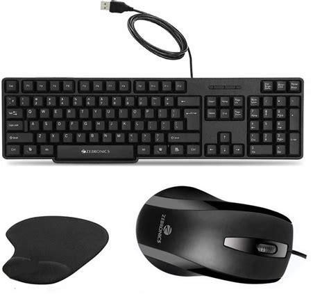 Zebronics Zeb K20 Usb Keyboard Zeb Alex Usb Mouse With Comfort Mouse