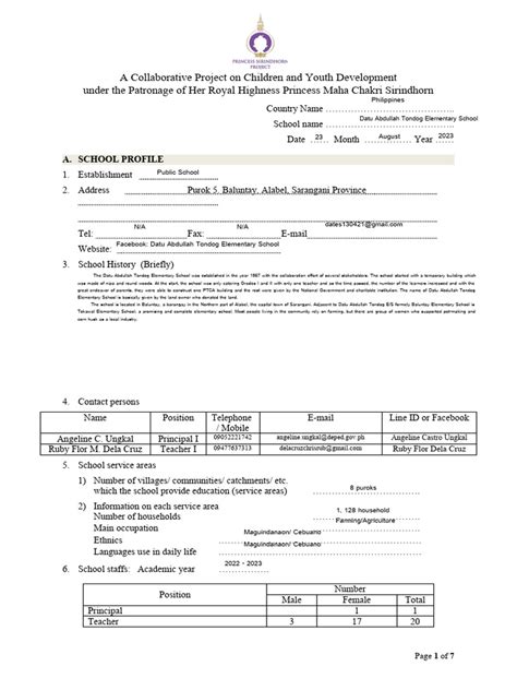 2023 School Information Form Opsp Datu Abdullah Tondog Es Pdf 2023 School Information Form Opsp Datu Abdullah Tondog Es Pdf