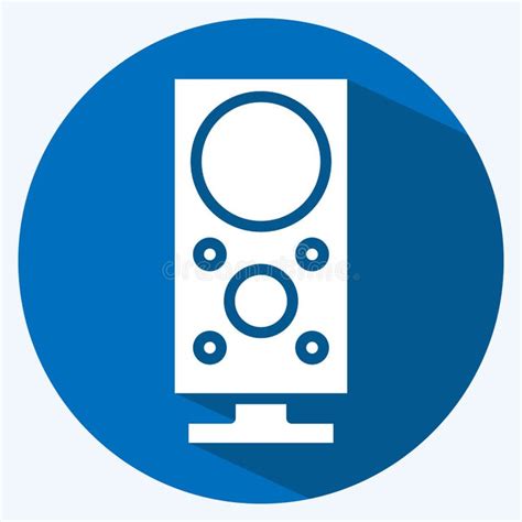 Icon Subwoofer Suitable For Computer Components Symbol Long Shadow Style Simple Design
