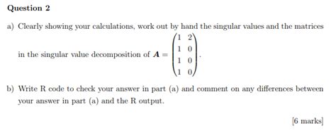 Solved A Clearly Showing Your Calculations Work Out By Chegg Com