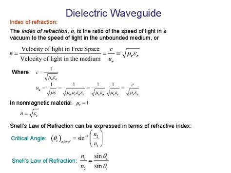 Waveguides Part 2 Rectangular Waveguides Dielectric Waveguide Optical