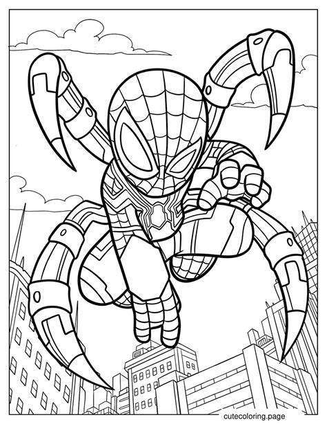 Iron Spider Man Colouring Page