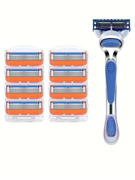 5층 수동 안전 면도기 클래식 면도 면도기 8개의 교체 블레이드가 있는 나이프 홀더 1개 면도 세트 스테인리 Temu Republic Of Korea