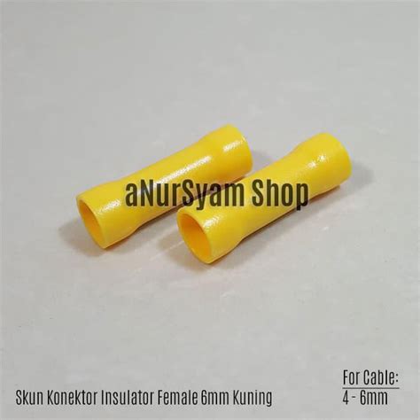 Jual Palingmurah Skun Sambungan Bulat Skun Konektor Insulator Female Mm Kuning Palingmurah