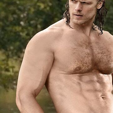 Sam Heughan Shirtless Poster For Sale By Okinson Redbubble