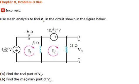 Solved Use Mesh Analysis To Find V In The Circuit Shown In
