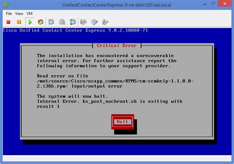 Unified Contact Center Express Installation Error Cisco Community