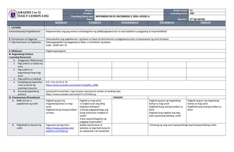 Dllesp 6q2w4docx 6lesson Plan In Esp Ppt