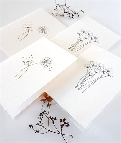 Blank Notelets With Envelopes Pretty Floral Note Cards For Etsy