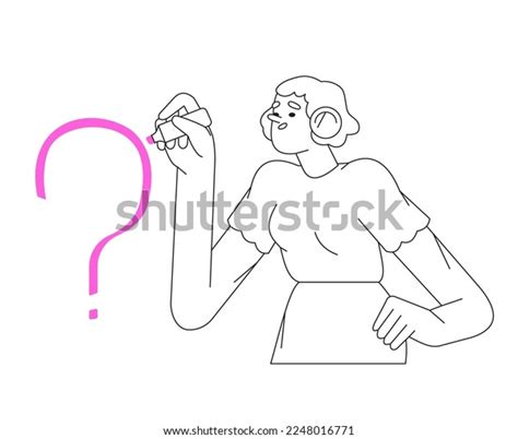 Woman Draw Question Mark Marker Pen Stock Vector Royalty Free 2248016771 Shutterstock