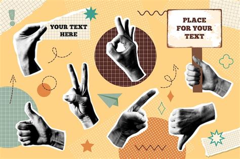 Premium Vector Hands Set With Numbers