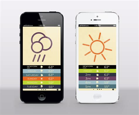 weather ios app on behance
