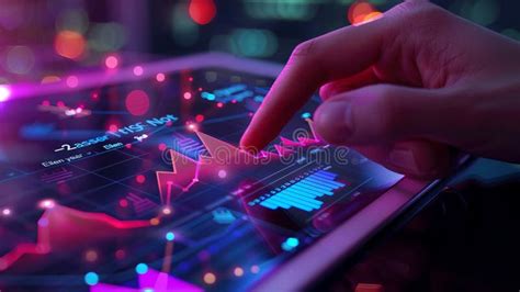 Close Up Of A Digital Tablet With Colorful Graphic Charts And Data Visualization This Modern