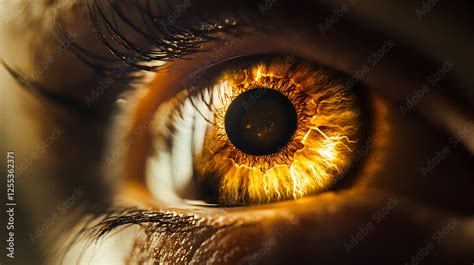 Eye With A Deep Glowing Pupil Revealing A Parallel Universe Where