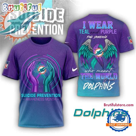 Miami Dolphins Nfl National Suicide Prevention Month 3d Shirt