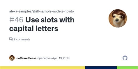 use slots with capital letters · issue 46 · alexa samples skill sample