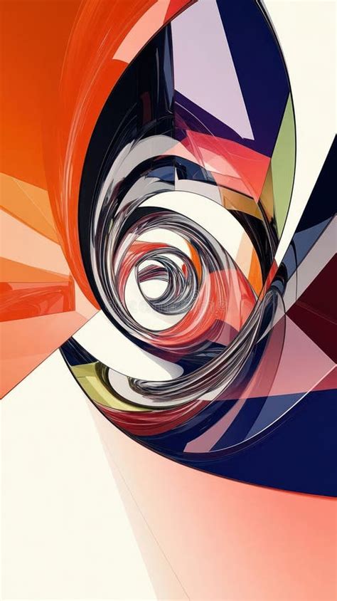 Abstract Spiral Design With Vibrant Colors And Geometric Shapes Creating A Dynamic Visual Effect
