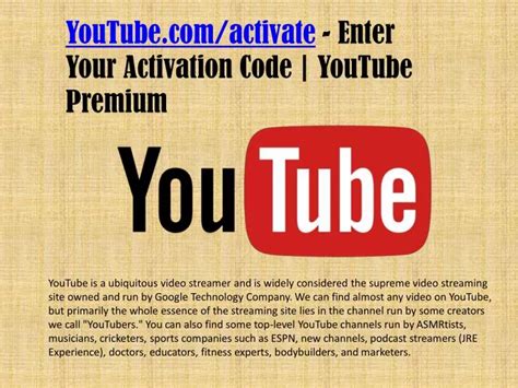 Ppt Activate Enter Your Activation Code Youtube Premium