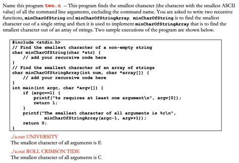 Solved Name This Program Twoc This Program Finds The