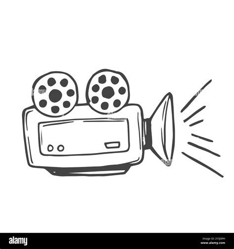 Hand Drawn Projector Drawing In Vector Stock Vector Image And Art Alamy