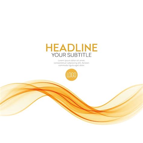 Premium Vector Abstract Smooth Color Wave Vector Curve Flow Orange Motiillustration