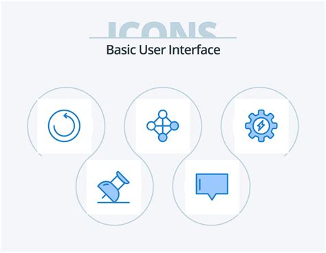 Paquete De Iconos Azul Básico 5 Diseño De Iconos Jerarquía