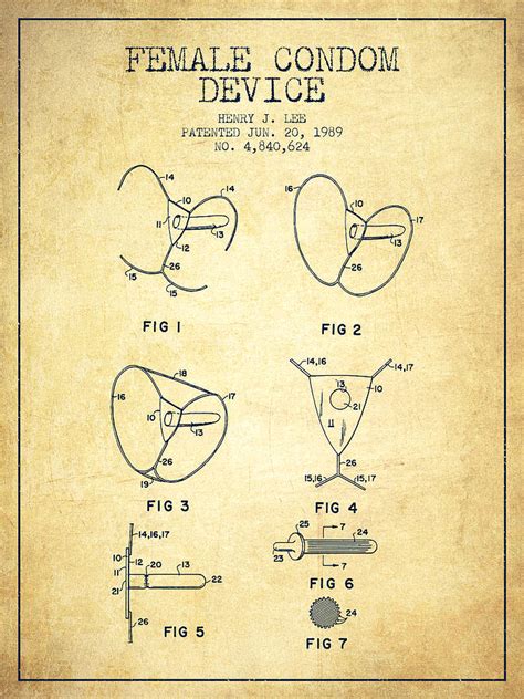 Female Condom Device Patent From Vintage Digital Art By Aged Pixel Pixels