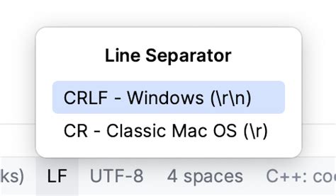 Line Separators CLion Documentation