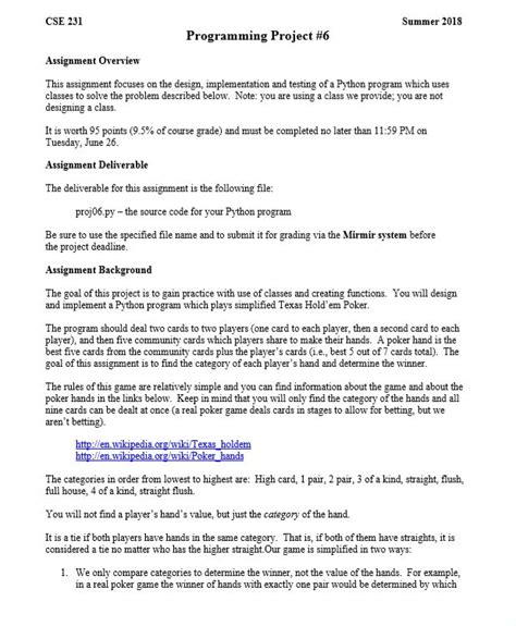 Solved Msu Cse 231 Project 06 The Goal Of This Project