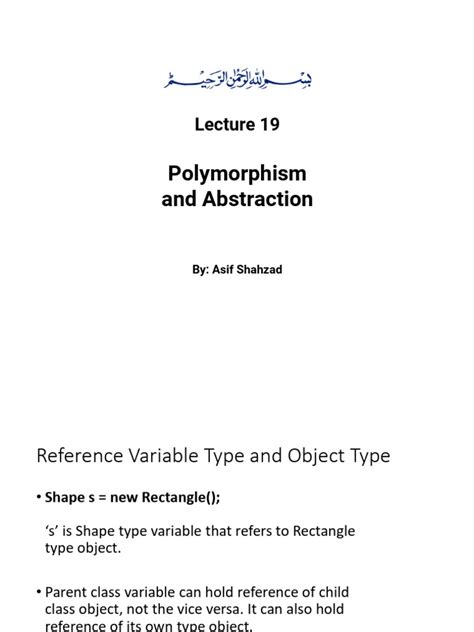 Lec19 Polymorphism And Abstraction Pdf Method Computer