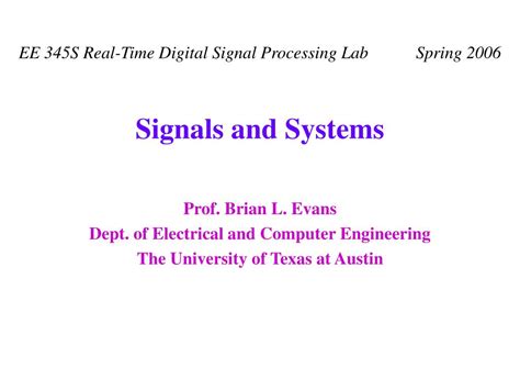 PPT Signals And Systems PowerPoint Presentation Free Download ID 2955468