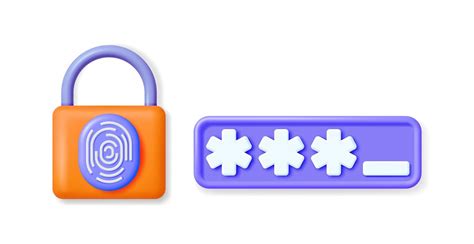 premium vector 3d password field and padlock with fingerprint