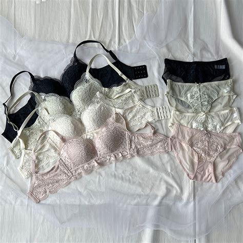 노와이어 바디프로필 왕뽕브라 팬티세트 레이스 브라렛 푸쉬업브라 속옷세트 4컬러