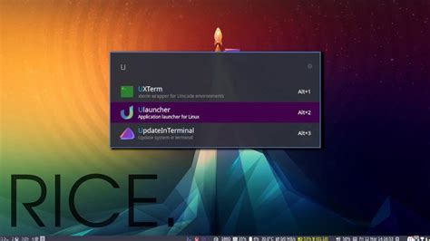 rice linux with ulauncher extensions and custom theming