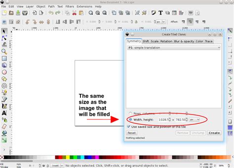 Inkscape Tiled Clones Set Up