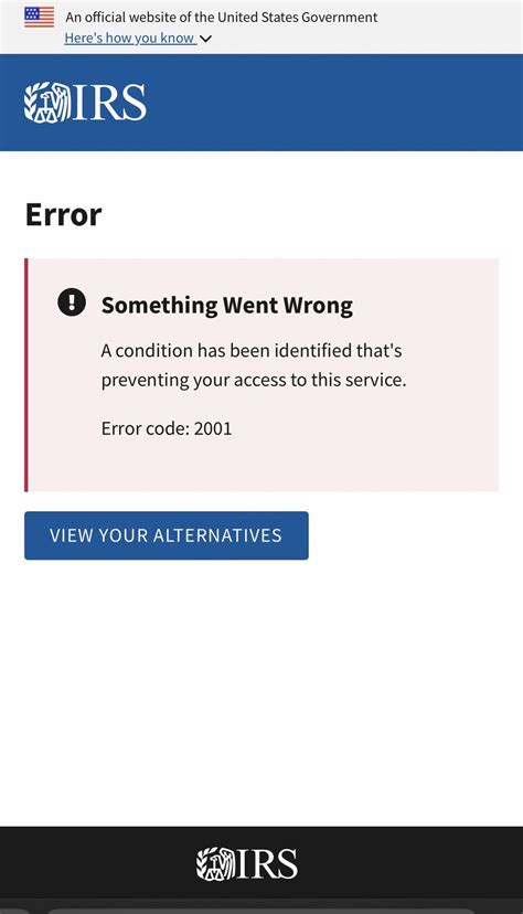 Please Help Why Getting Error Code 2001 Rirs