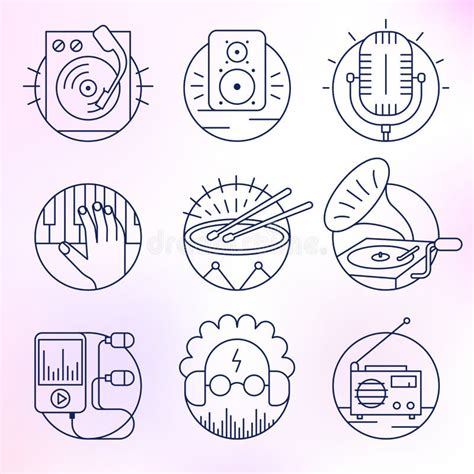 set of vector icons in modern linear style stock vector illustration