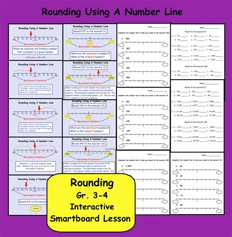 rounding using a number line interactive smartboard lesson for gr 3 4